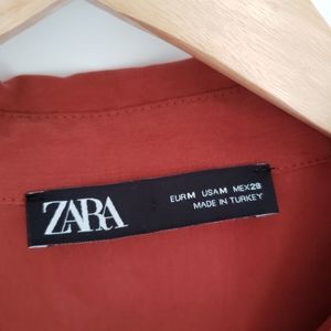 Zara | Dresses | Zara Medium Burnt Orange Shirt Dress | Poshmark